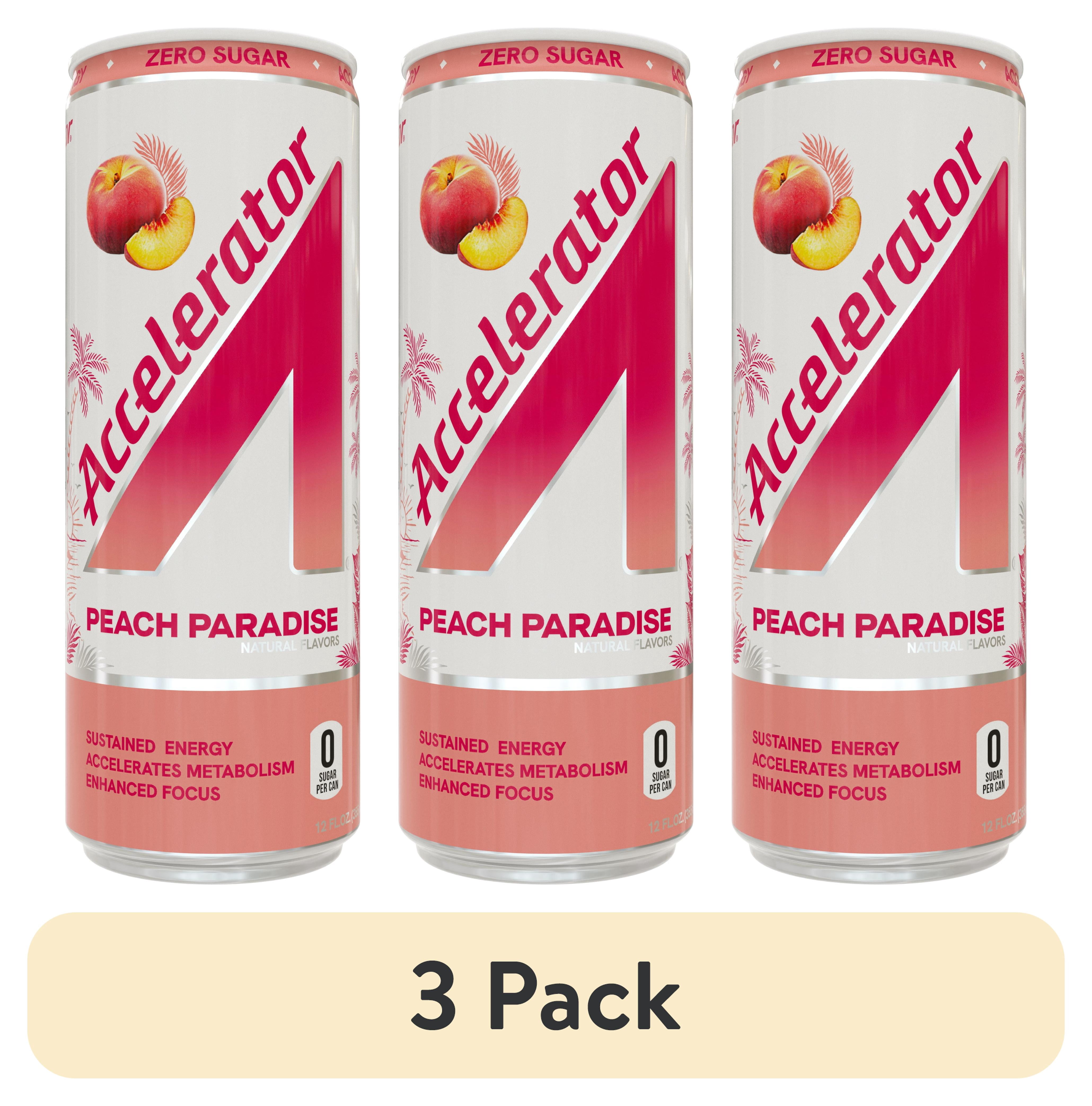 (3 pack) Accelerator Peach Paradise Energy Drink, 12 fl oz can ...