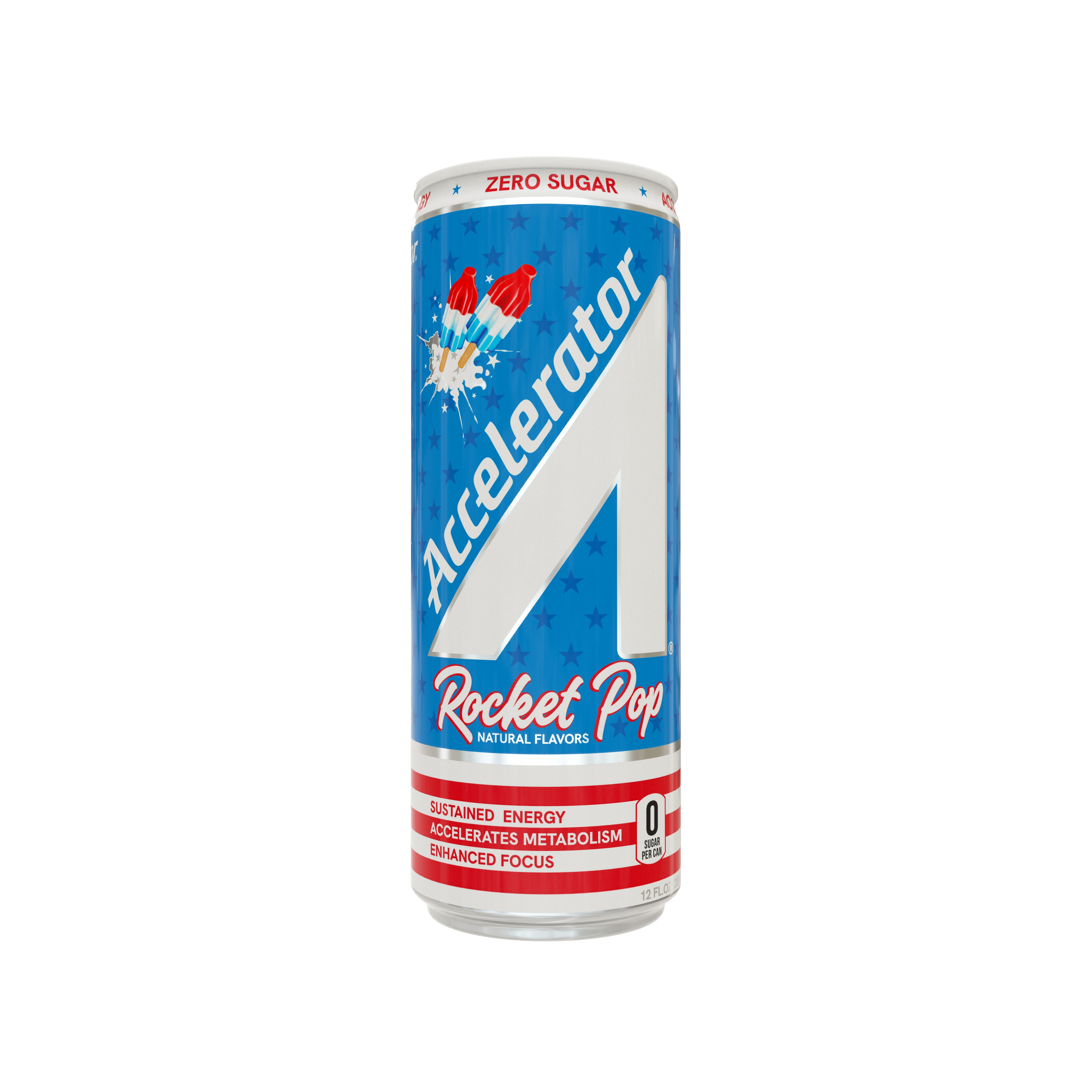 A SHOC Accelerator Rocket Pop Energy Drink 12 fl oz Zero Sugar Natural ...