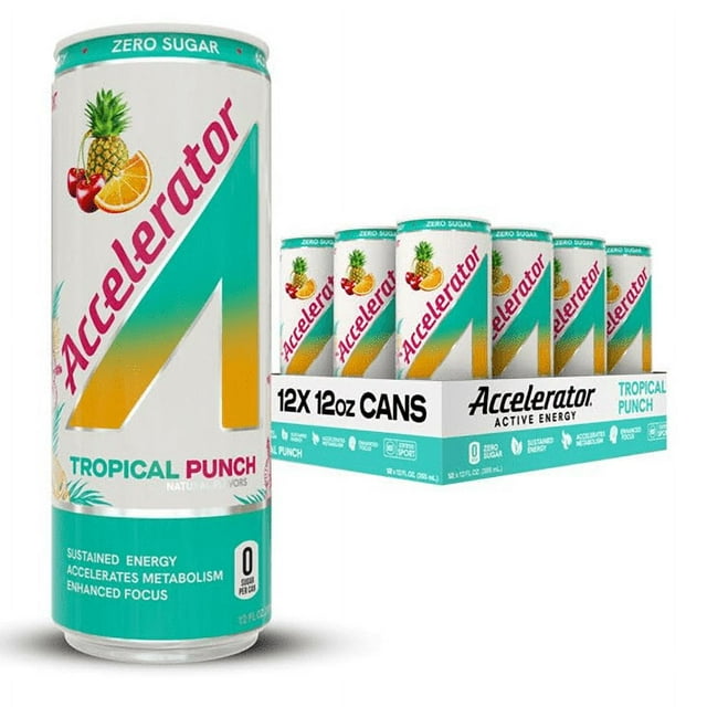 Accelerator Tropical Punch Energy Drink, 12 Fl Oz (12 Pack) - Walmart.com