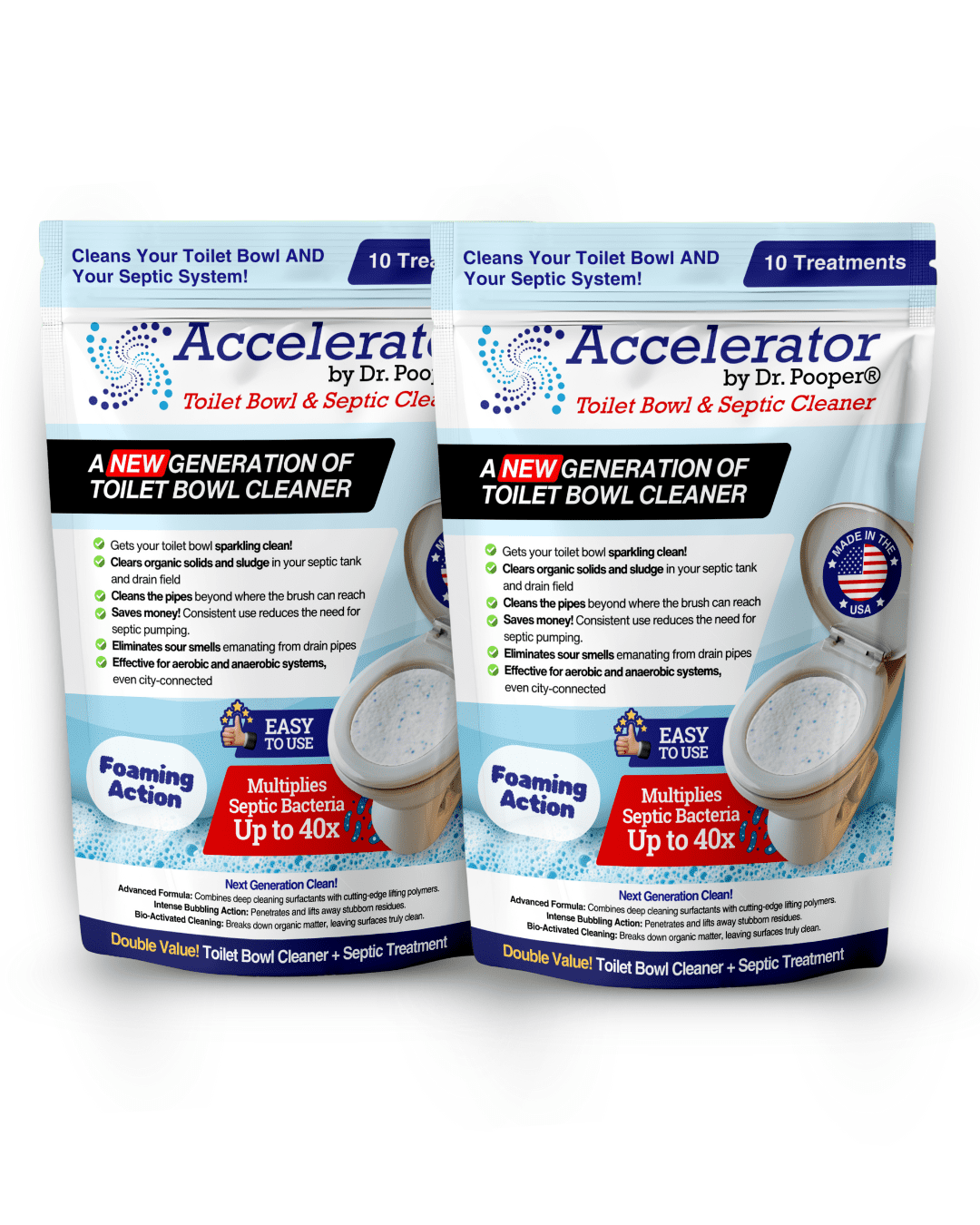 Accelerator by Dr. Pooper® Toilet Bowl & Septic Cleaner – 2-Pack Value ...