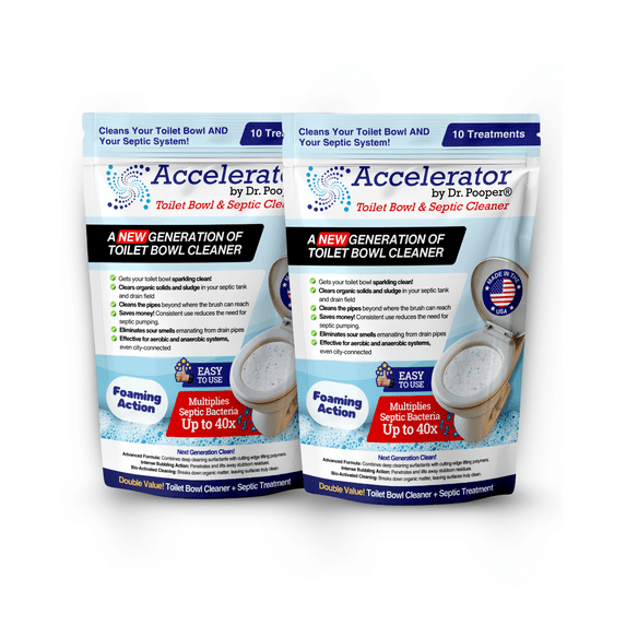 Accelerator by Dr. Pooper® Toilet Bowl & Septic Cleaner – 2-Pack Value Bundle - Walmart.com