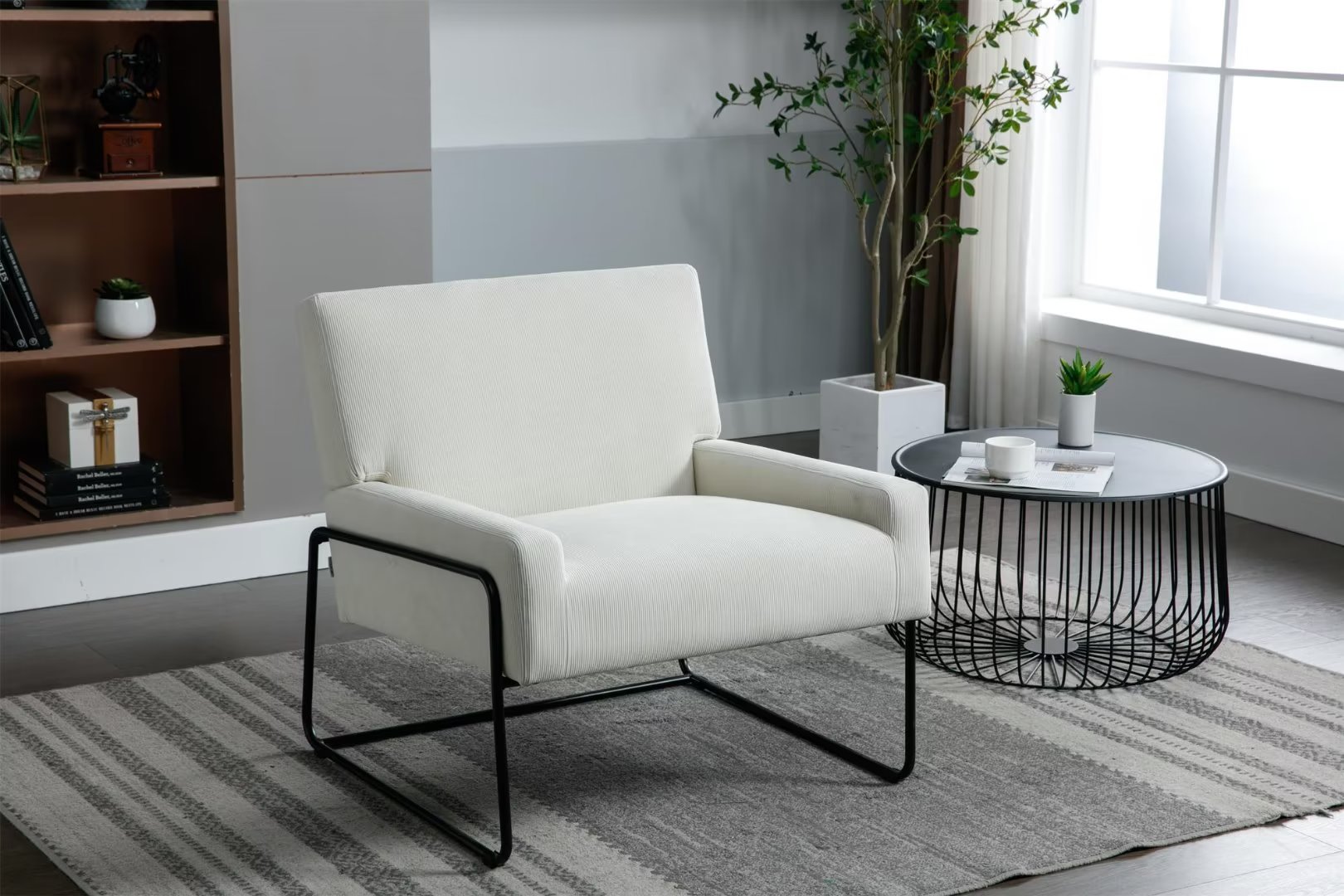 Accent Arm Chair, Mid Century Modern Chair, Industrial Slant Armchair ...