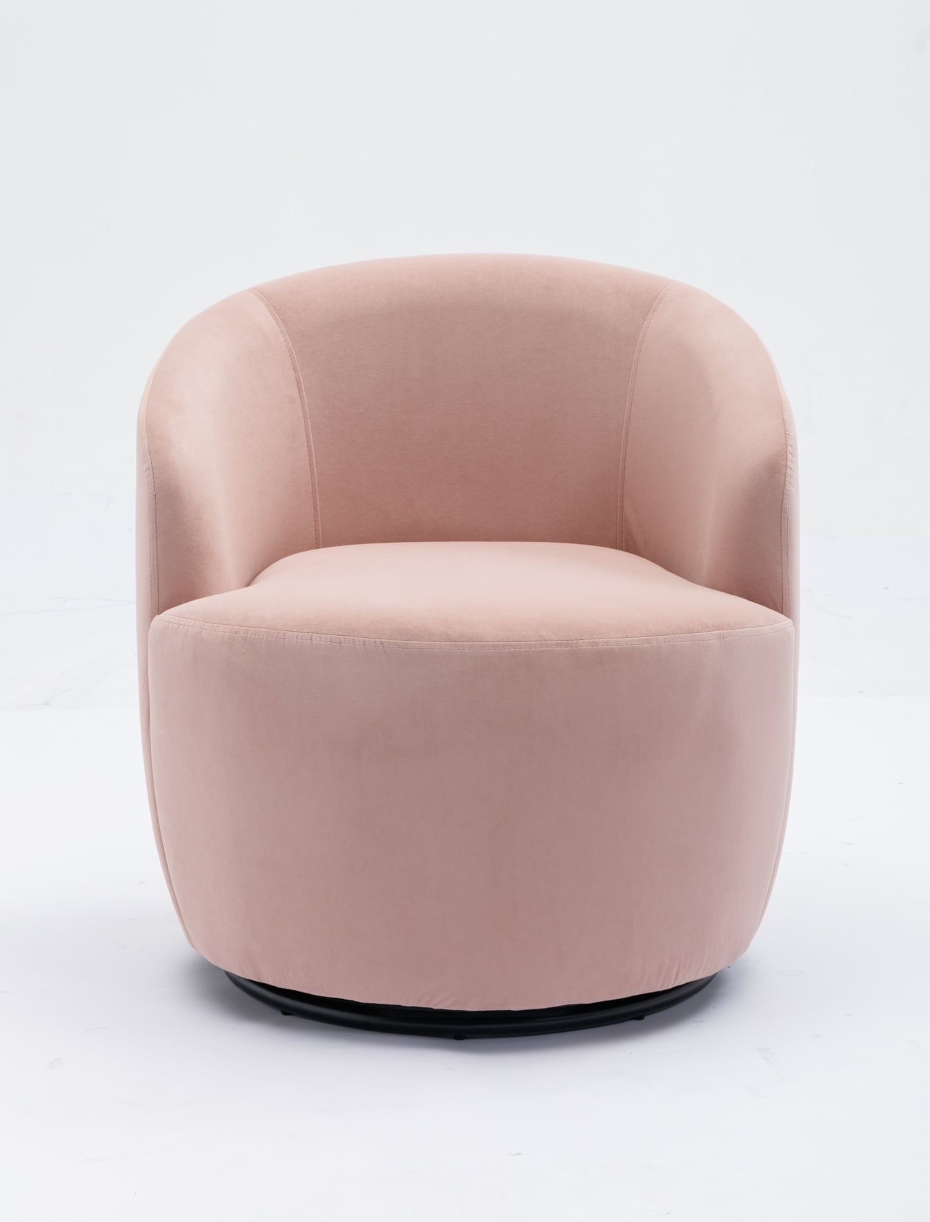 Accent Armchair Barrel Chair with 360° Rotating Base,Modern Barrel ...