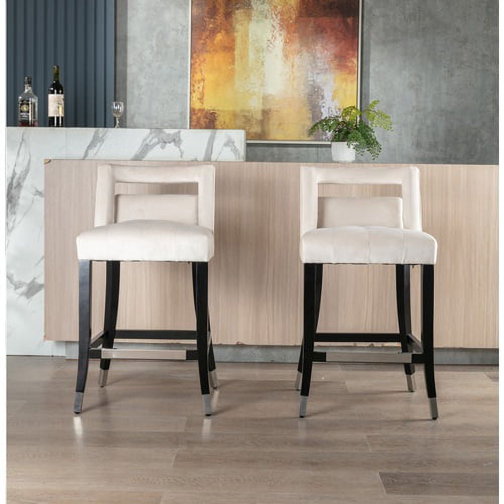 Accent Bar Stool,Suede Velvet Barstool with Backrest,Upholstered Dining ...