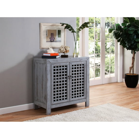Accent Cabinet | Antique Pie - safe with Latticework, Grey Color | Pine ...