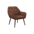 Accent Chair, 29"h, Upholstered, Living Room, Rust Fabric, Walnut Metal ...
