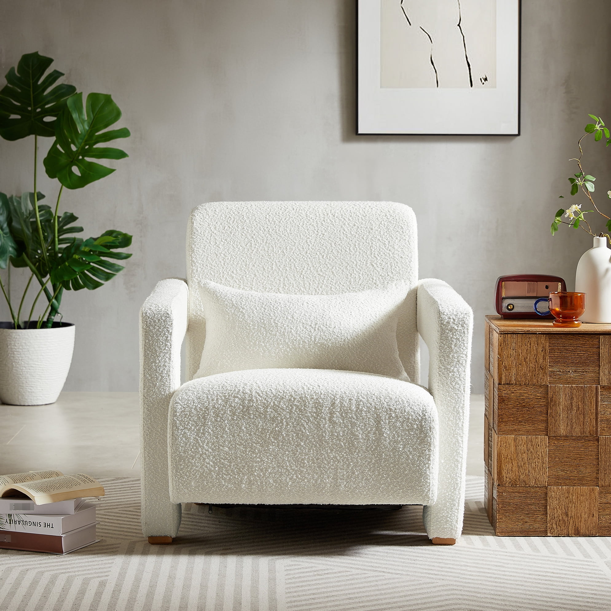 Accent Chair: Angle , Lumbar Support, Square Wooden Legs, Inclined Seat ...