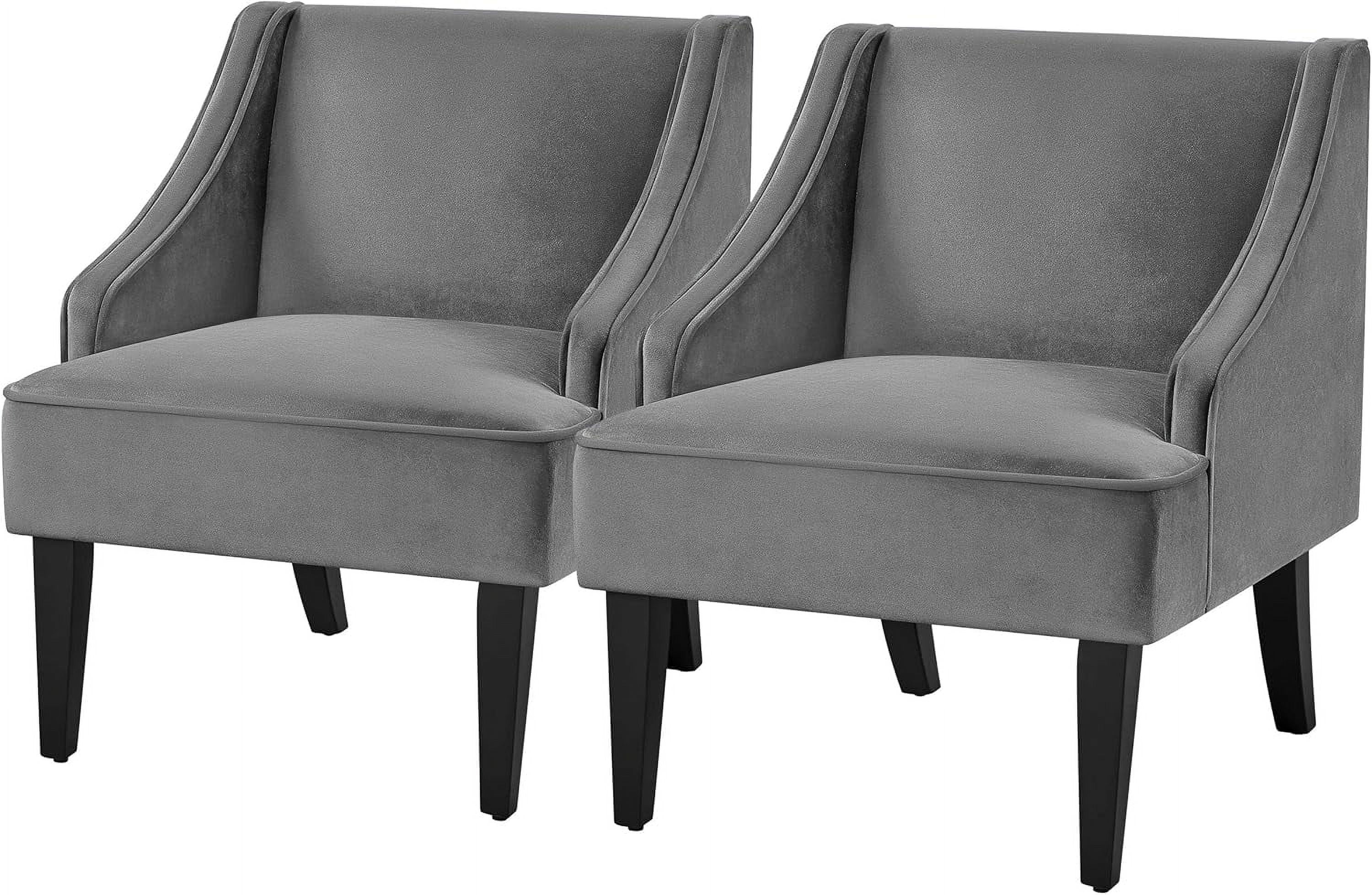 Accent Chair, Arm Chair with Velvet Upholstery, Wide Seat Cushion and ...