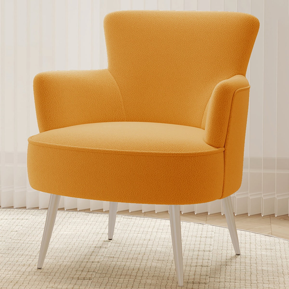 Accent Chair With Arms, Modern Chair With Metal Legs,high Back Reading ...