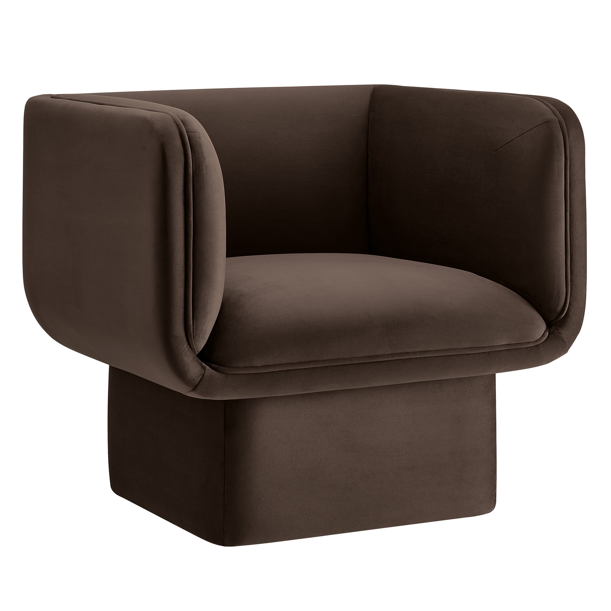 Accent Chair, Brown, Velvet, Living Room Lounge Cafe Lobby Hospitality ...