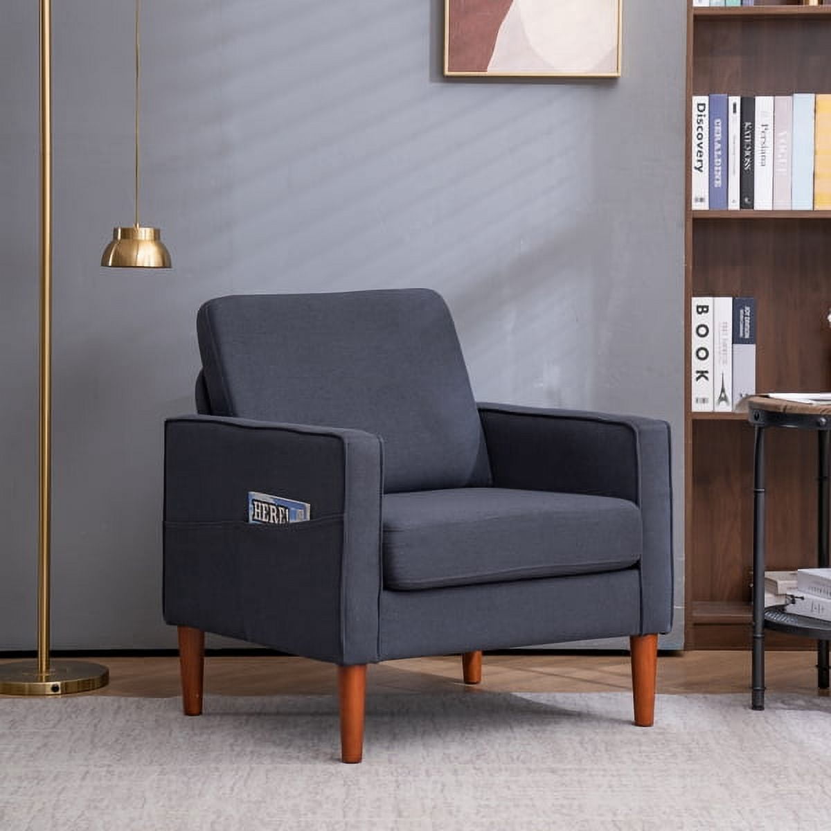 Accent Chair,Button-Tufted Upholstered Living Room Chair with Side ...