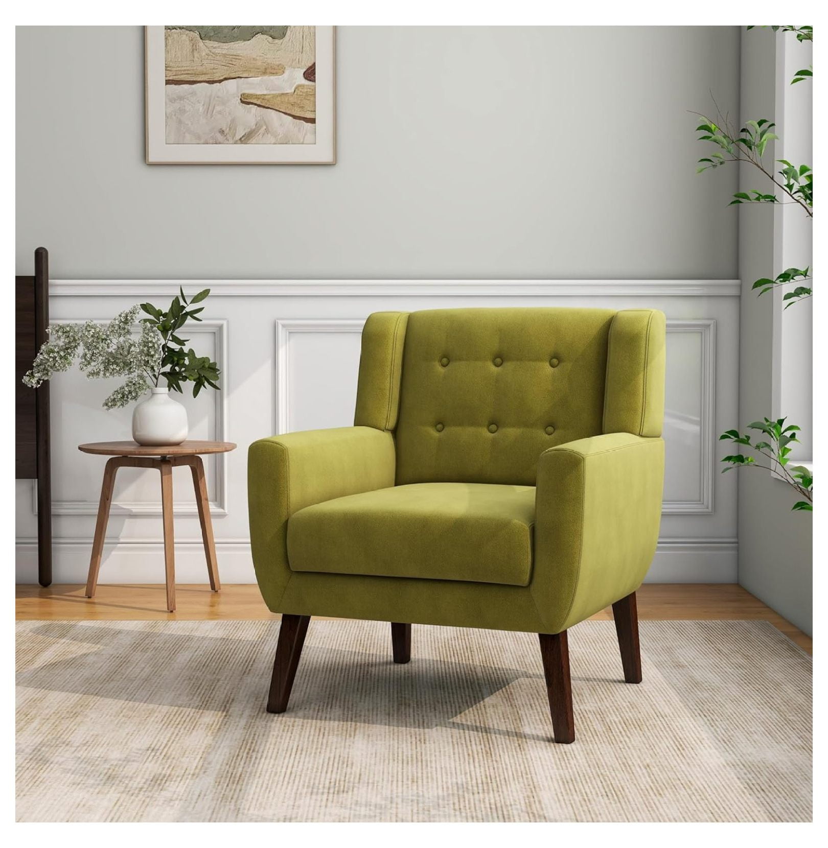 Accent Chair, -Century Modern Velvet Fabric Chairs with Arms for Living ...