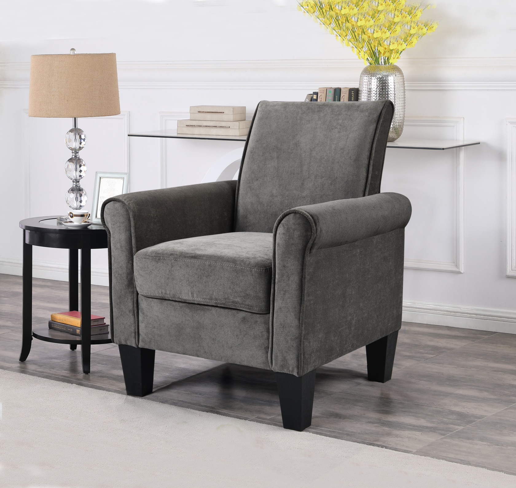 Accent Chair, Comfy Single Sofa Chair with Armrests and High Backrest ...