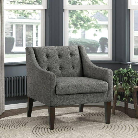 Accent Chair / Dark Gray Color, High-Density Foam Filling / Aesthetic ...