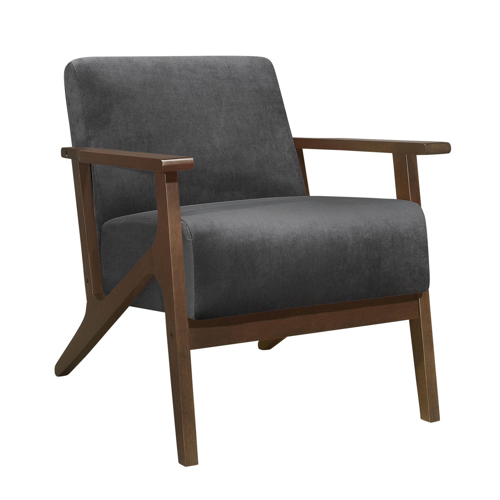Accent Chair / Dark Walnut Finish, 30.75 lb Weight / Easy to Move ...