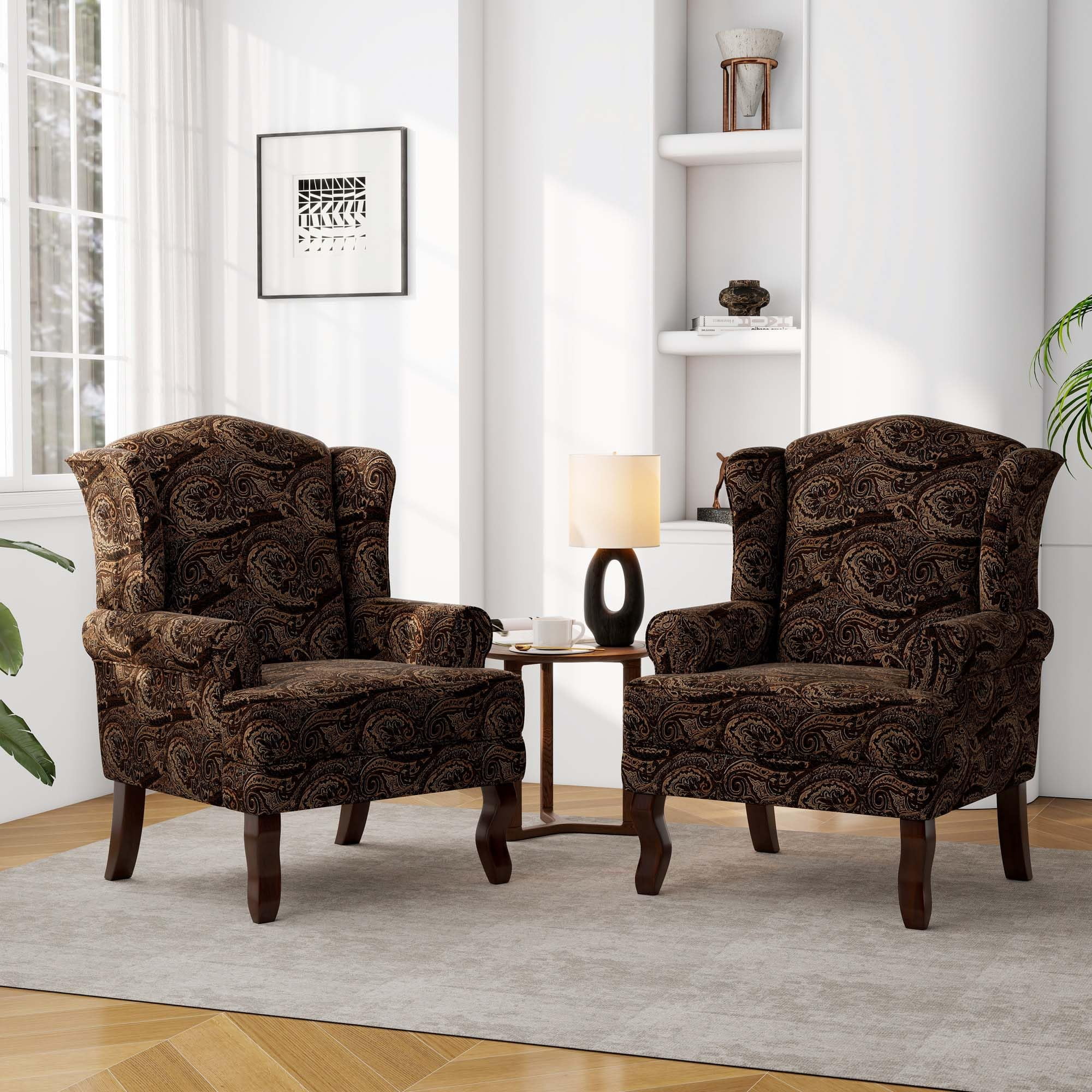 Accent Chair, High Back Upholstered Armchair with High Resilience ...