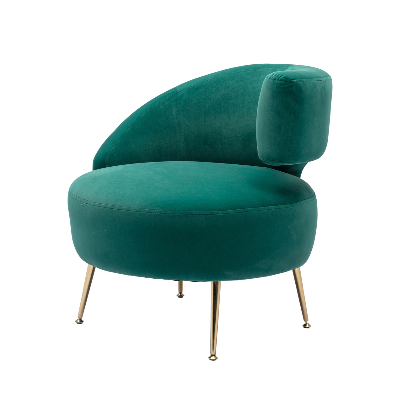 Accent Chair,Leisure Barrel Chair with Golden Metal Legs,Single Sofa ...