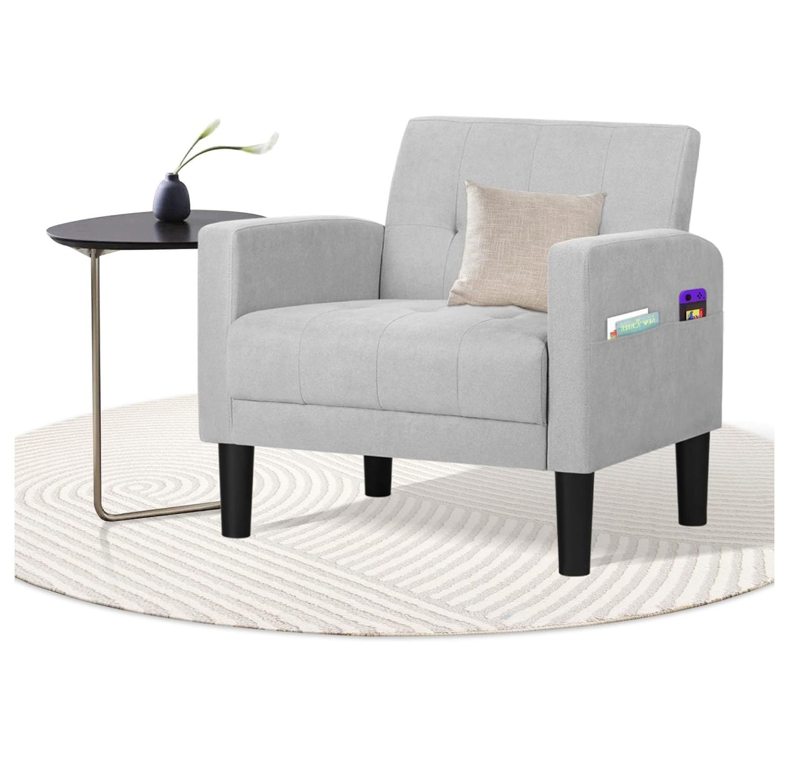 Accent Chair Living Room Chairs Cozy Tufted Century Modern Accent ...