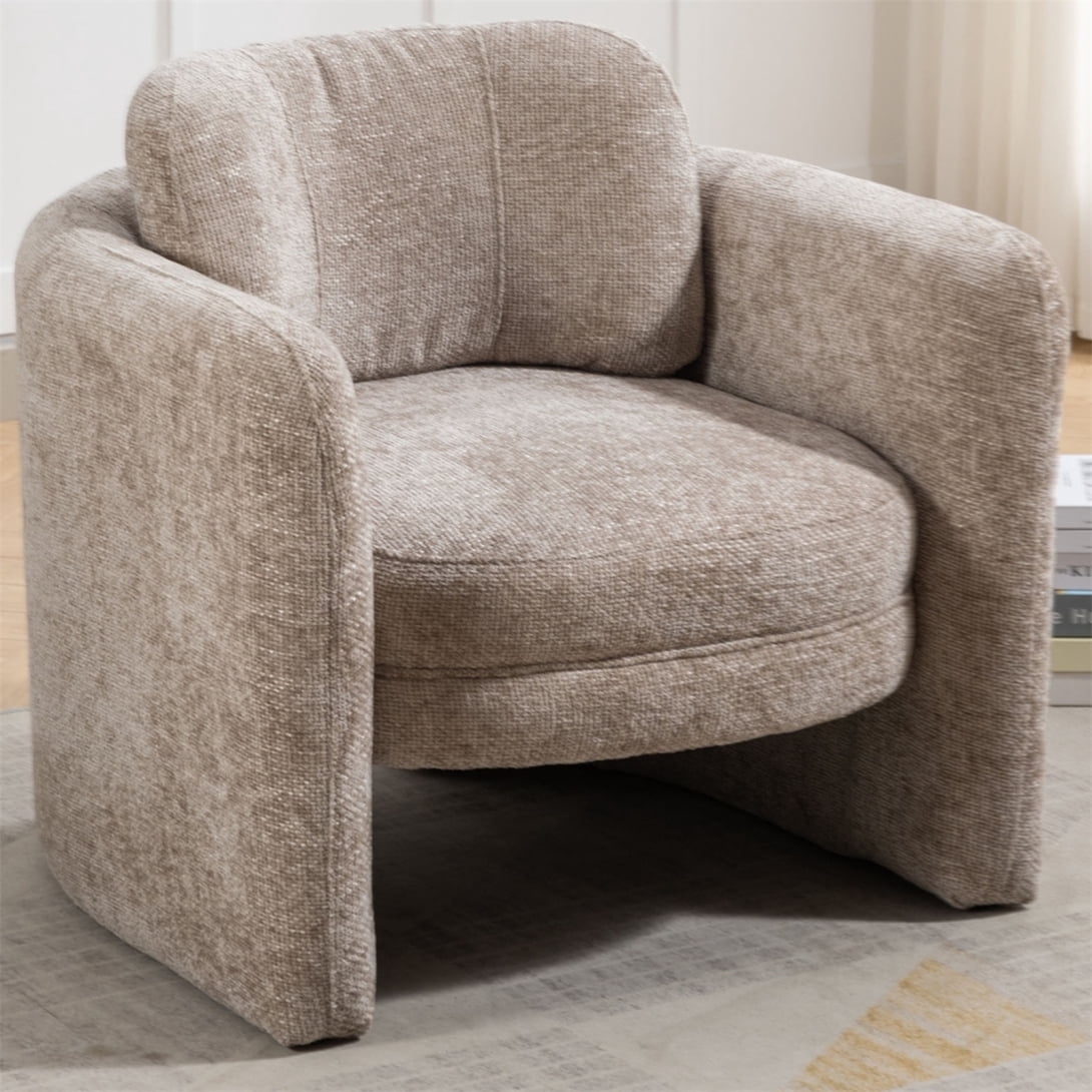 Accent Chair, Living Room Chairs with Curved Backrest, Arm Chair ...