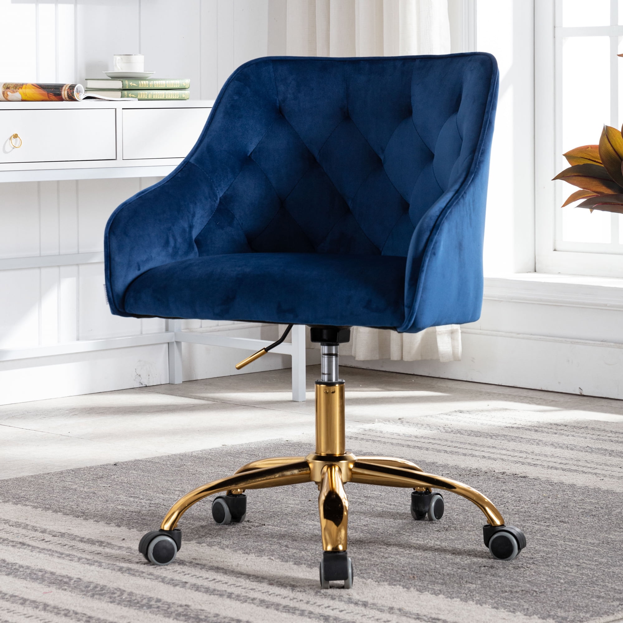 Accent Chair for Living Room, Velvet Fabric Vanity Chair for Makeup ...