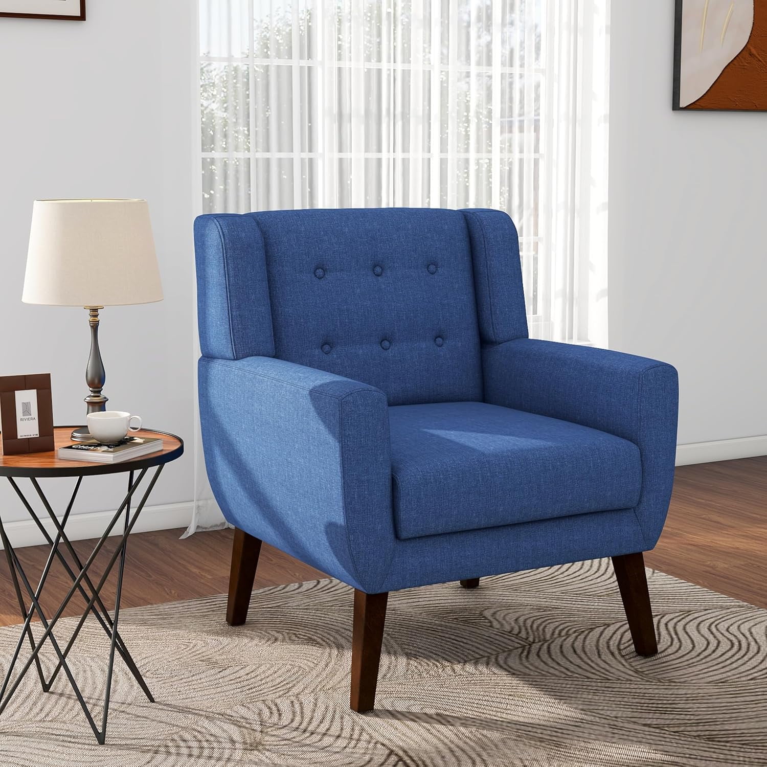 Accent Chair Mid Century Armchair Comfy Single Sofa for Living Room ...