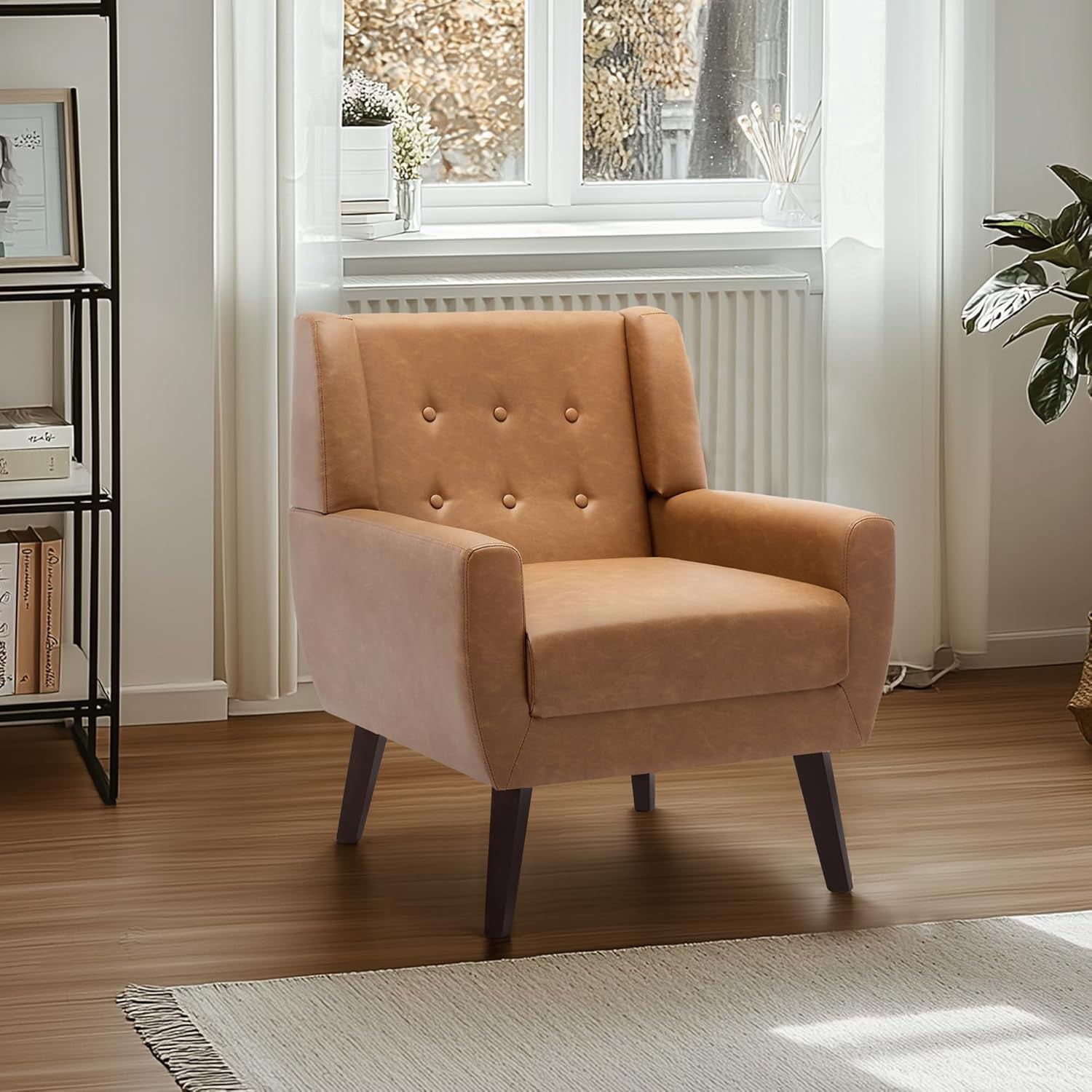 Accent Chair Mid Century Armchair Comfy Single Sofa for Living Room ...