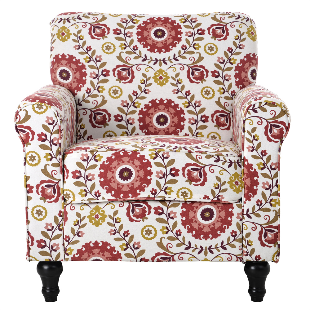 Accent Chair, Mid Century Modern Wingback Armchair with Solid Wood Legs ...