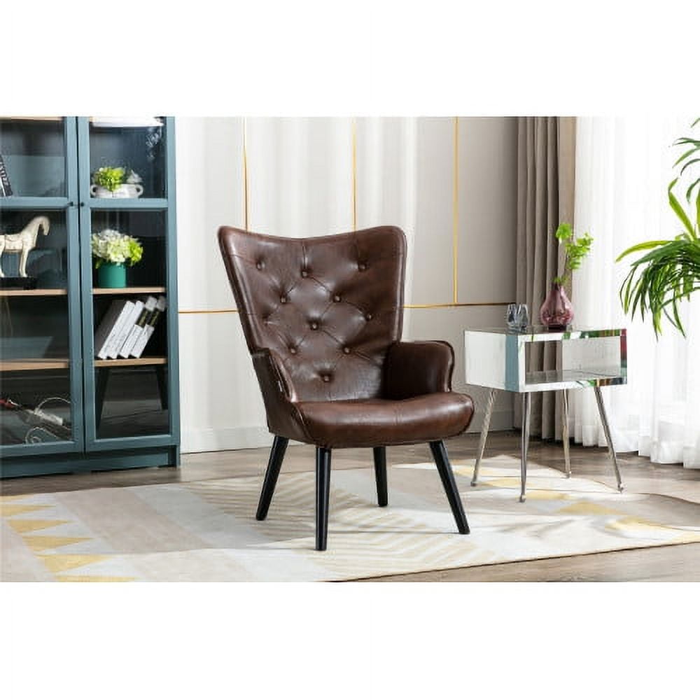 Accent Chair, Modern Comfty Tufted Button Wingback Vanity Chair with ...