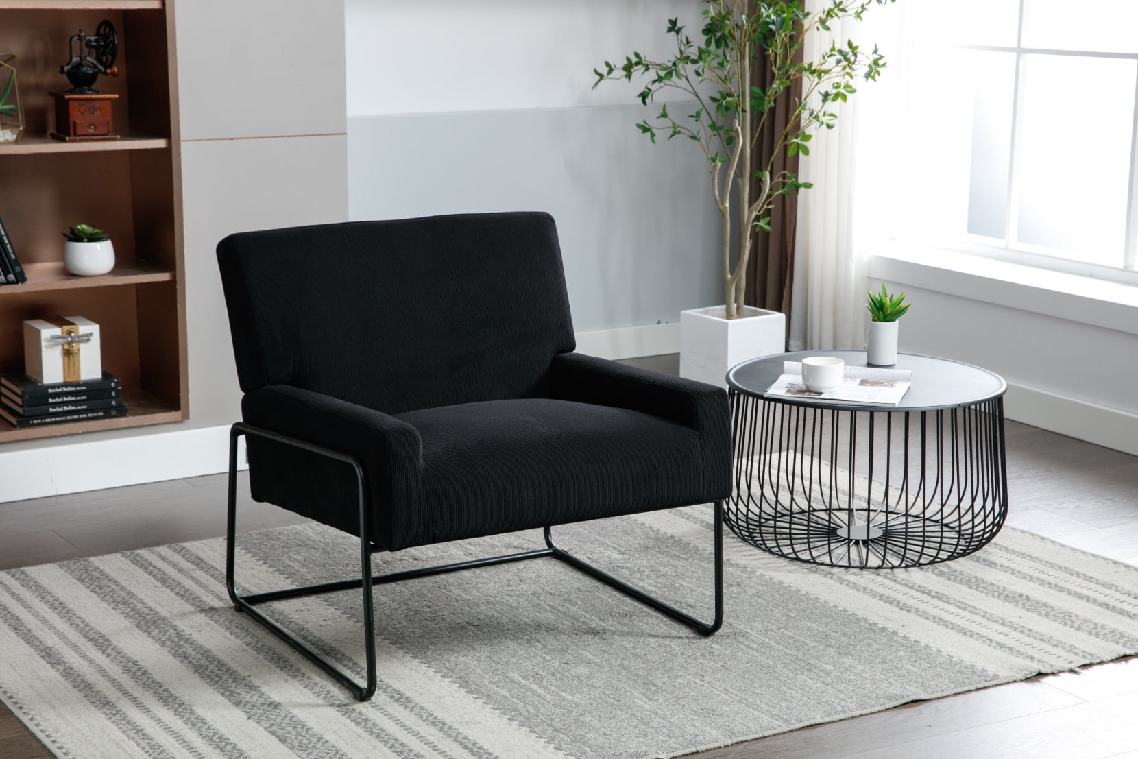 Accent Chair Modern Industrial Slant Armchair Premium High Density Soft ...