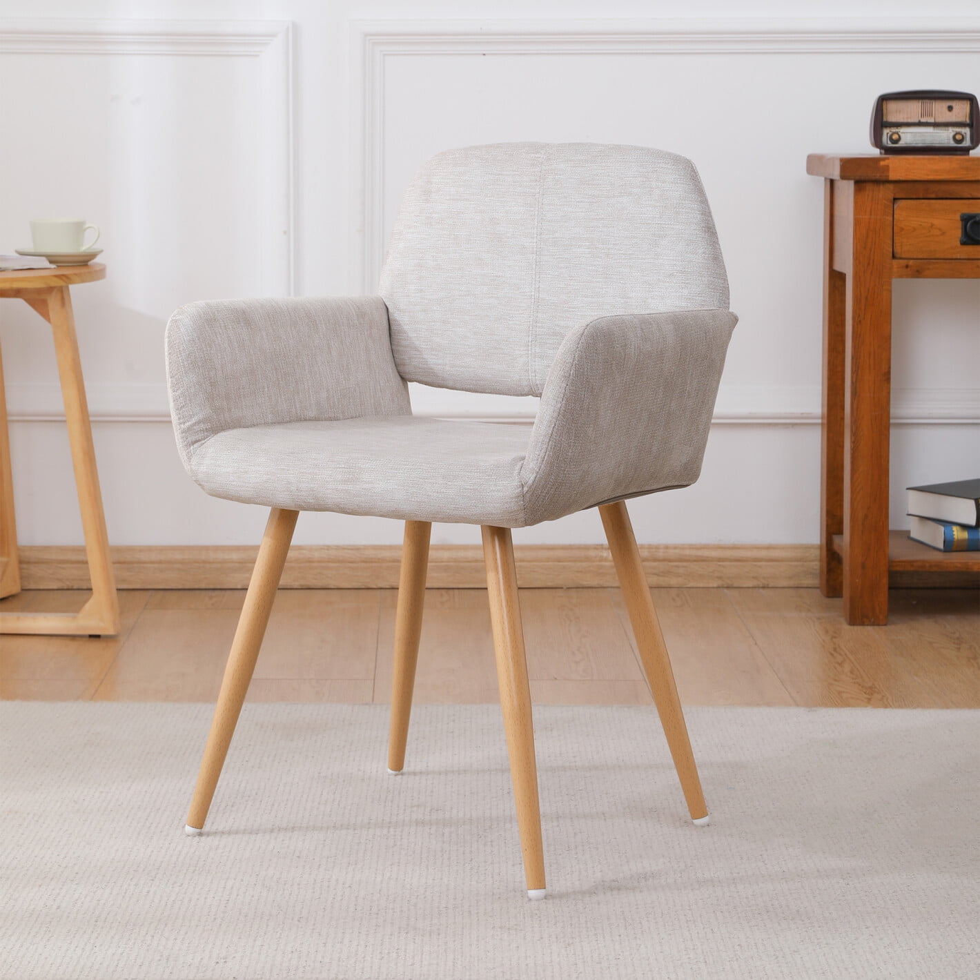 Accent Chair, Modern Soft Velvet Upholstered Arm Chair With Metal Tube ...