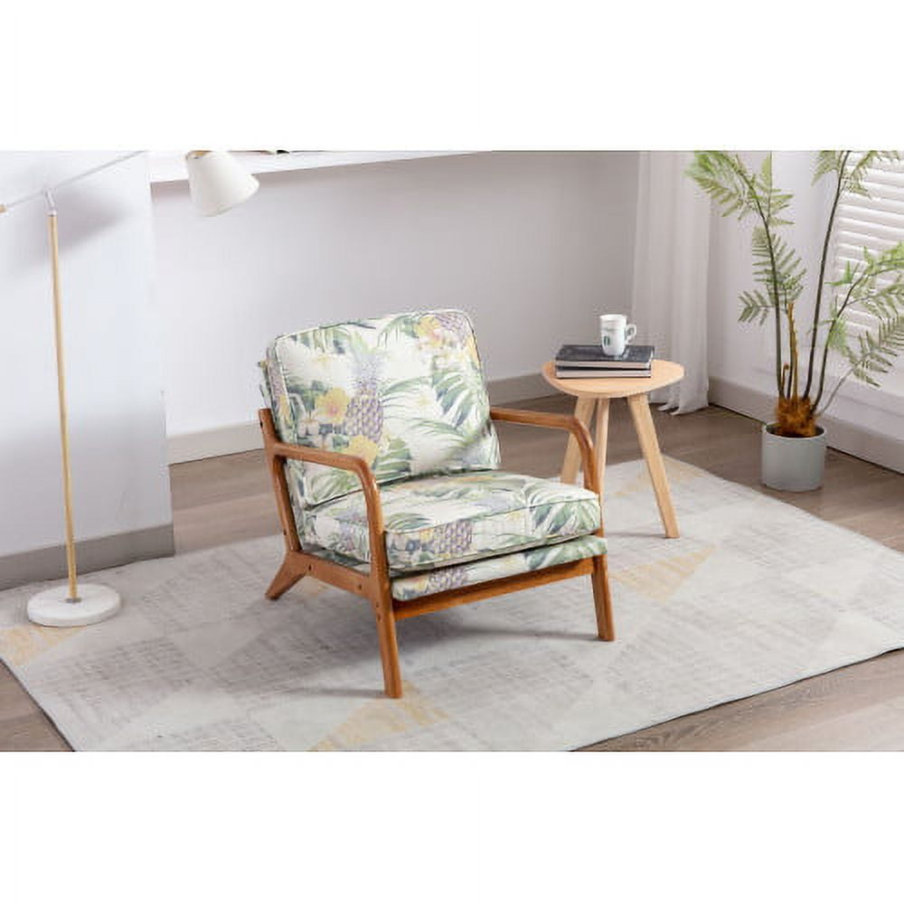 Accent Chair,Modern Upholstered Armchair with Wood Frame,Comfy Single ...
