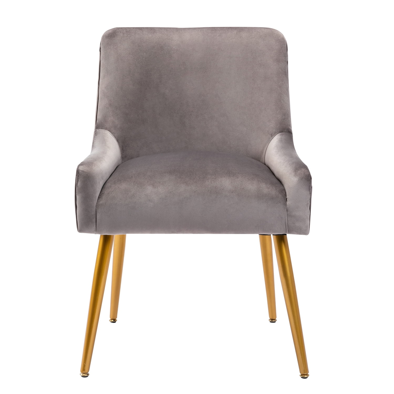 Accent Chair, Modern Velvet Wide Accent Chair with Swoop Arm and Metal ...