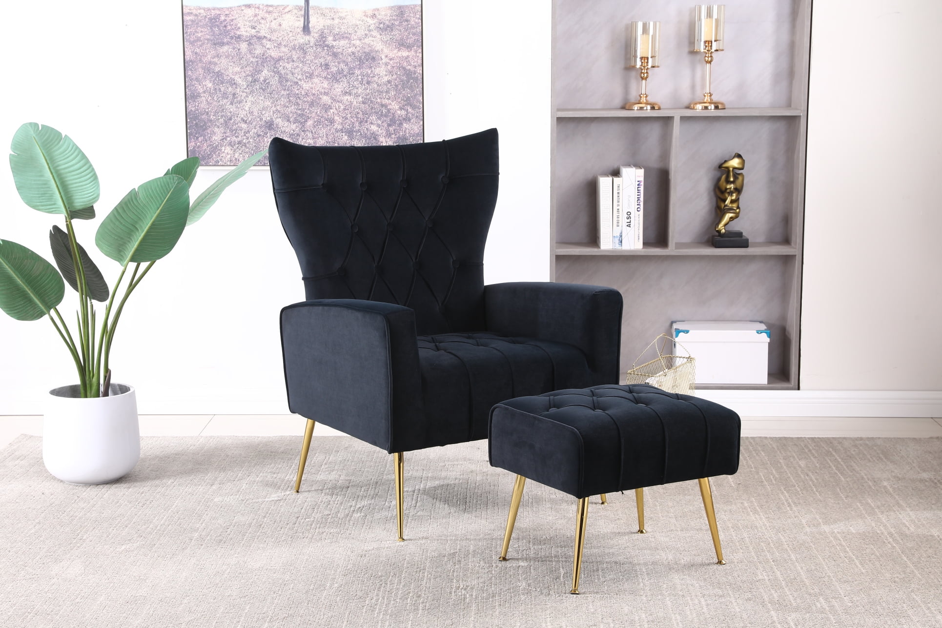 Accent Chair with Ottoman,Modern Accent Chairs with Adjustable Armrests ...