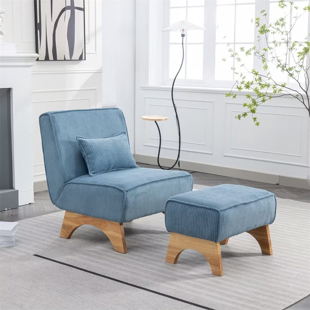 Accent Chair with Ottoman Set,, 29.13" Wide Lounge Armless Chair ...