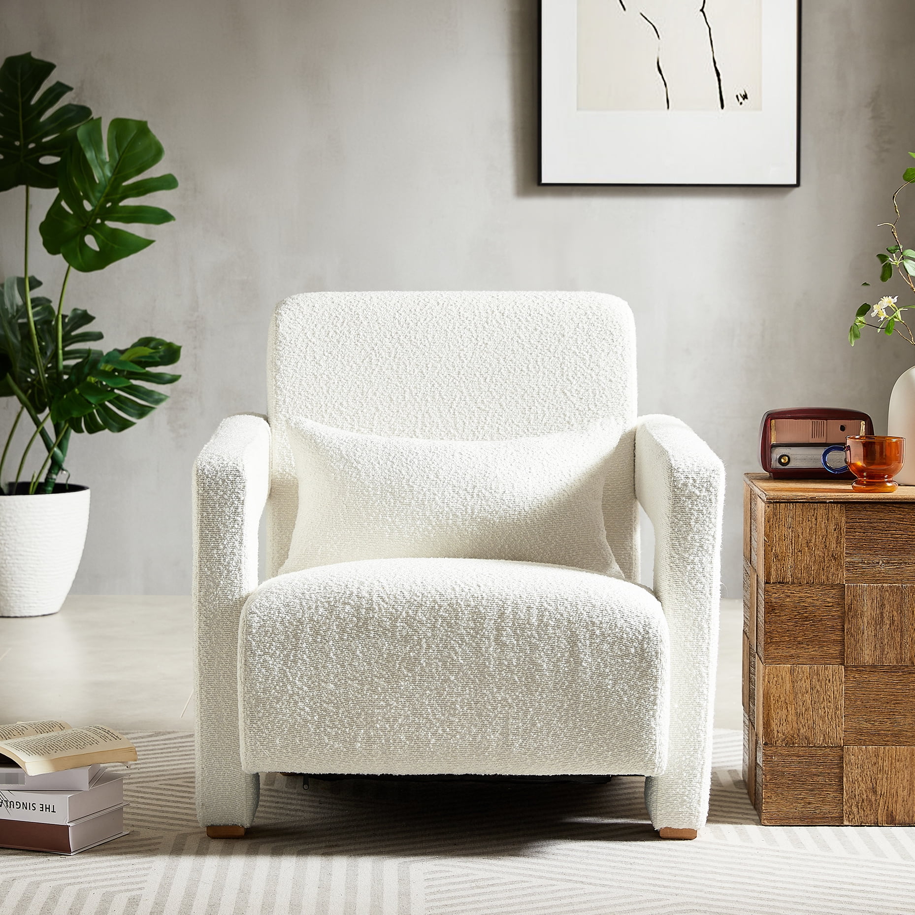 Accent Chair: Right-angle , Ergonomic Lumbar Care, Square Wooden Legs ...