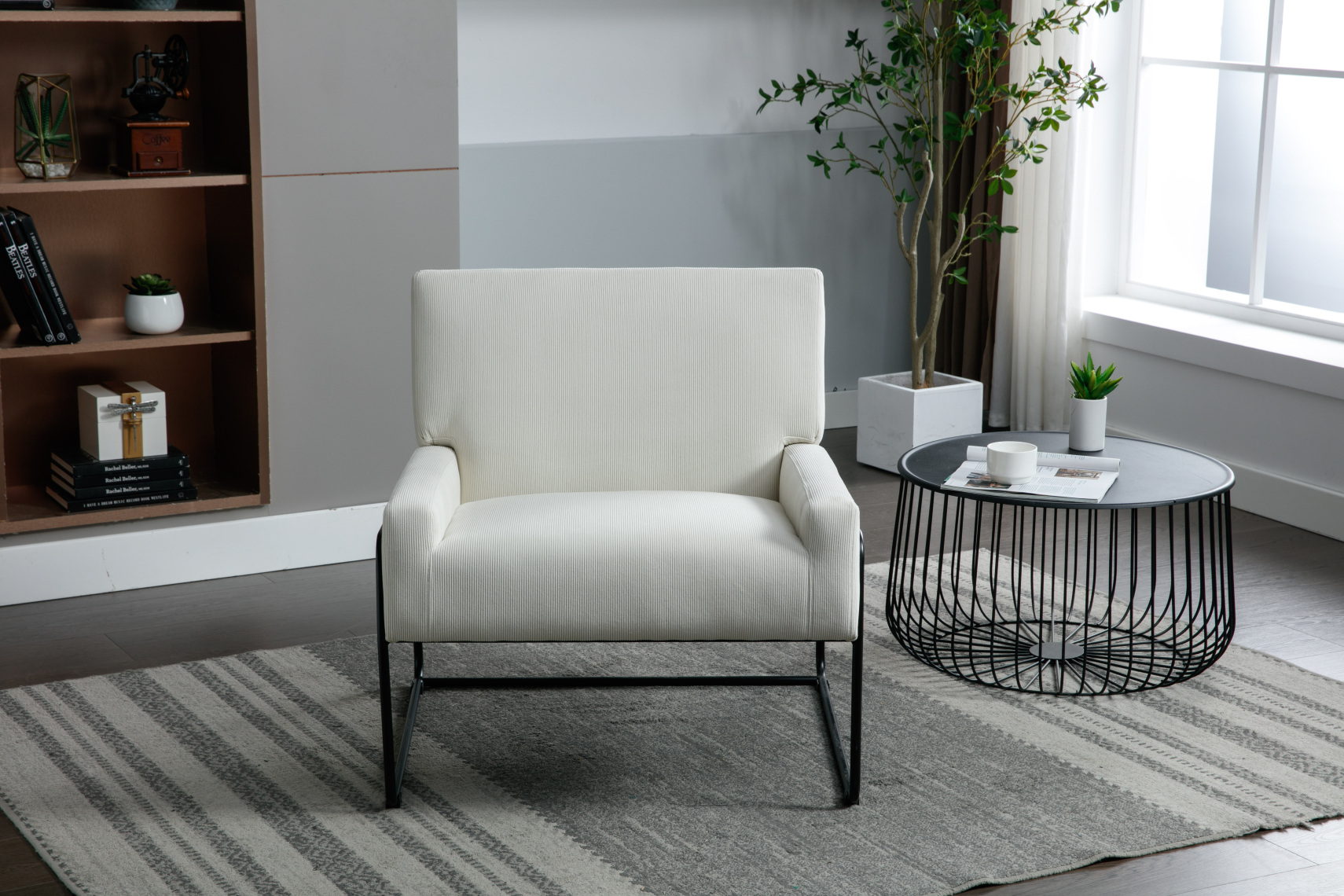 Accent Chair with Slanted Back, Modern Armchair with Metal Legs and Non ...