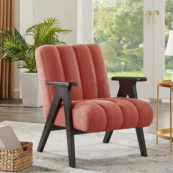 Accent Chair / Solid Wood Arms and Legs, 17.5" Seat Height, Espresso ...