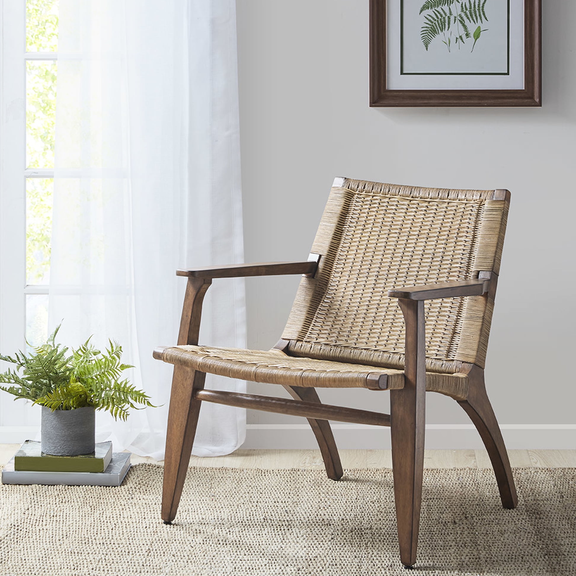 Accent Chair, Solid Wood Construction, Fully Assembled, No Cushions ...