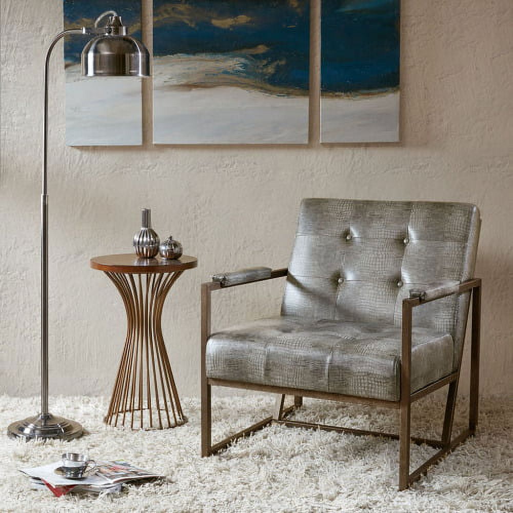 Accent Chair,Upholstered Armchair with Metal Frame and Tufted Back ...