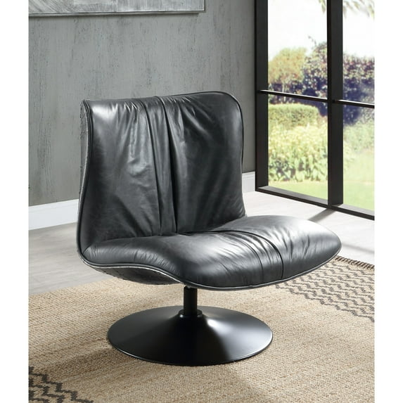 Accent Chair for Living Room | Smooth Swivel Function | Top Grain ...