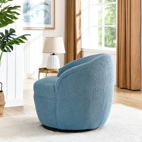 Accent Chair in Barrel Shape | 360 - Degree Rotation for Flexible Use ...