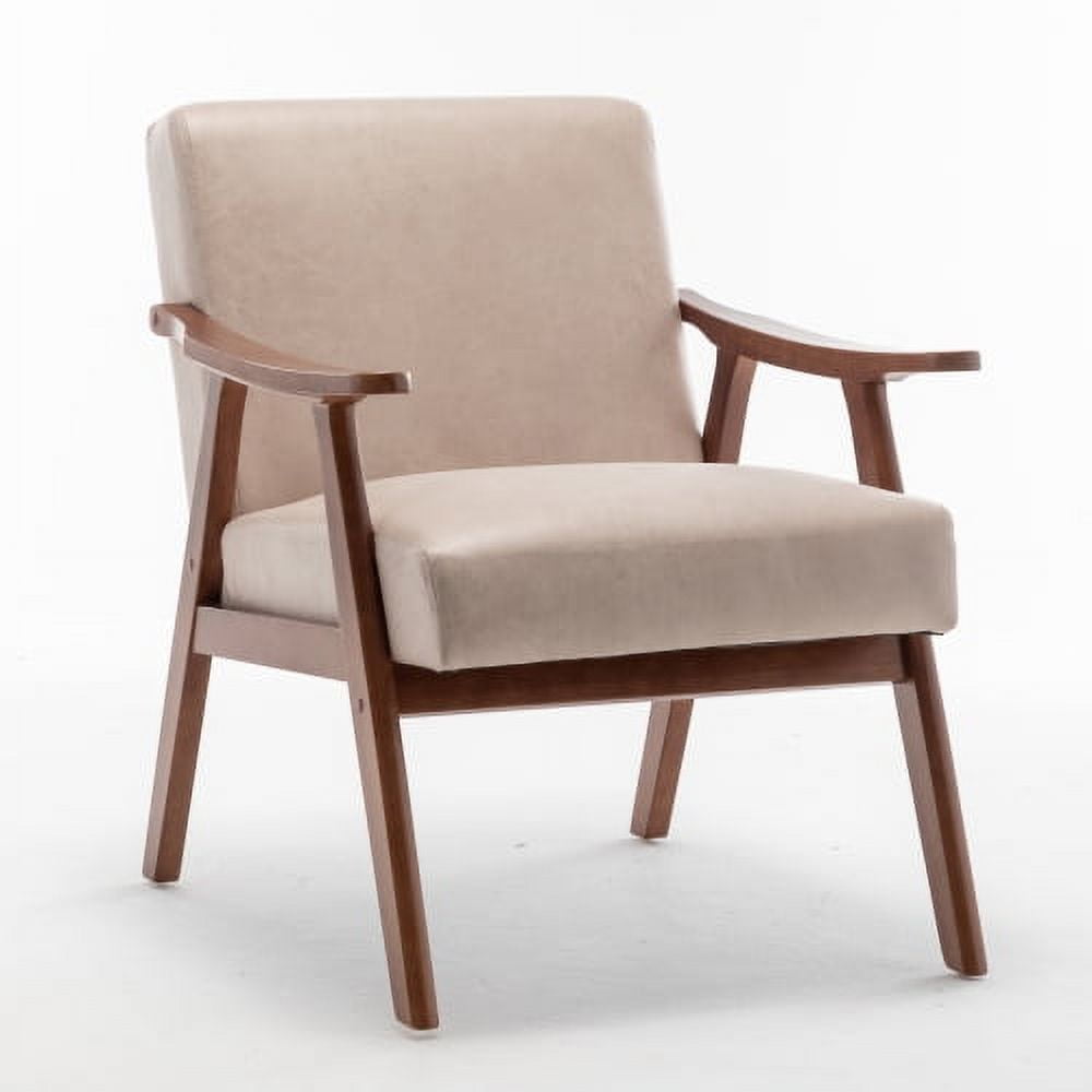 Accent Chair with Extra-Thick Backrest and Solid Wood Frame, Classic ...