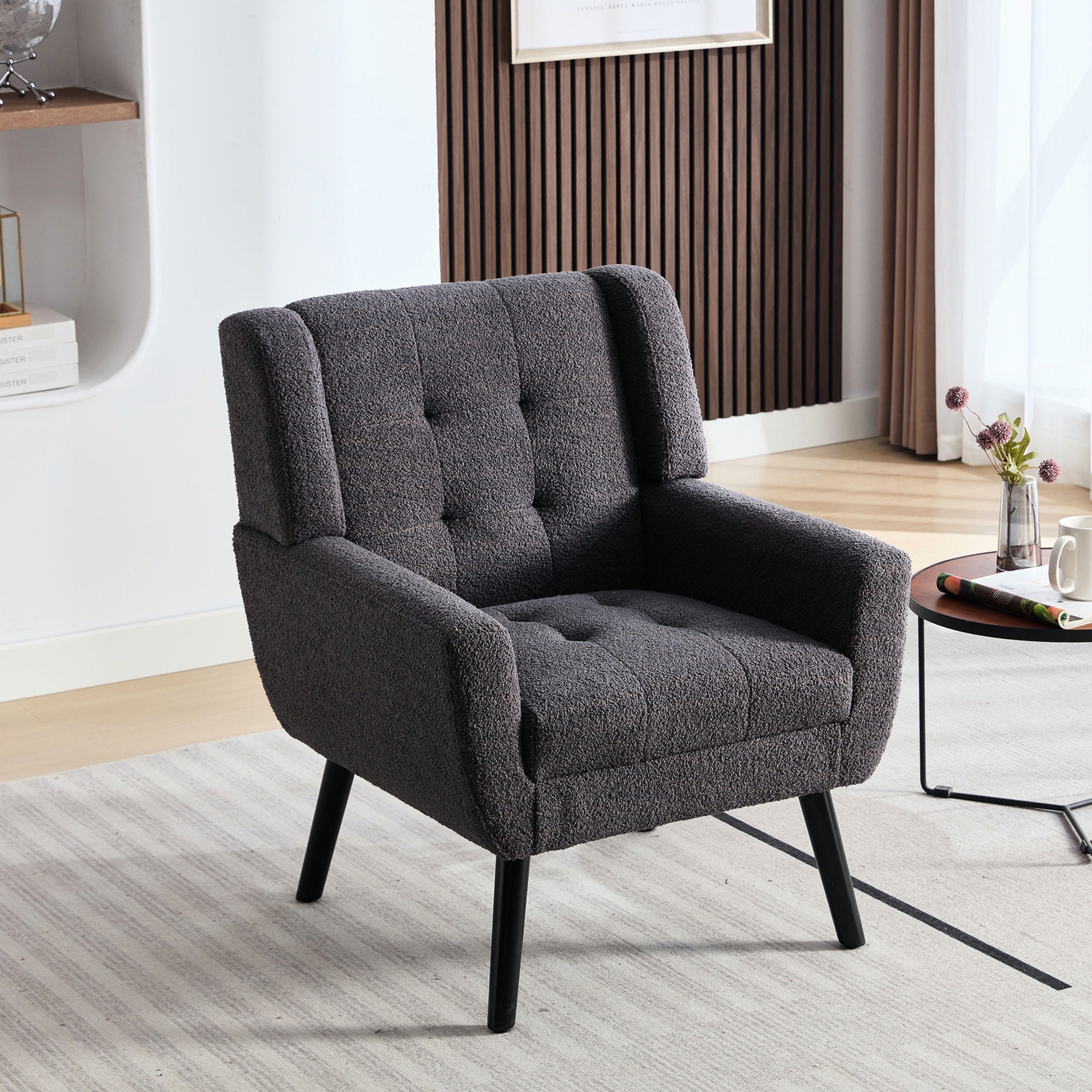 Accent Chair with High Capacity+Wood Frame"-"Large Body Sitting/Stable ...