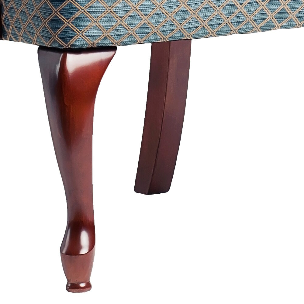 Accent Chairs, DeLaney Blue Gooseneck Arm Chair, Blue Fabric Accent ...
