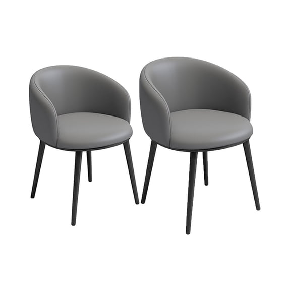 Accent Chairs Dining Chairs with Barrel Back,Faux Leather Side Desk ...
