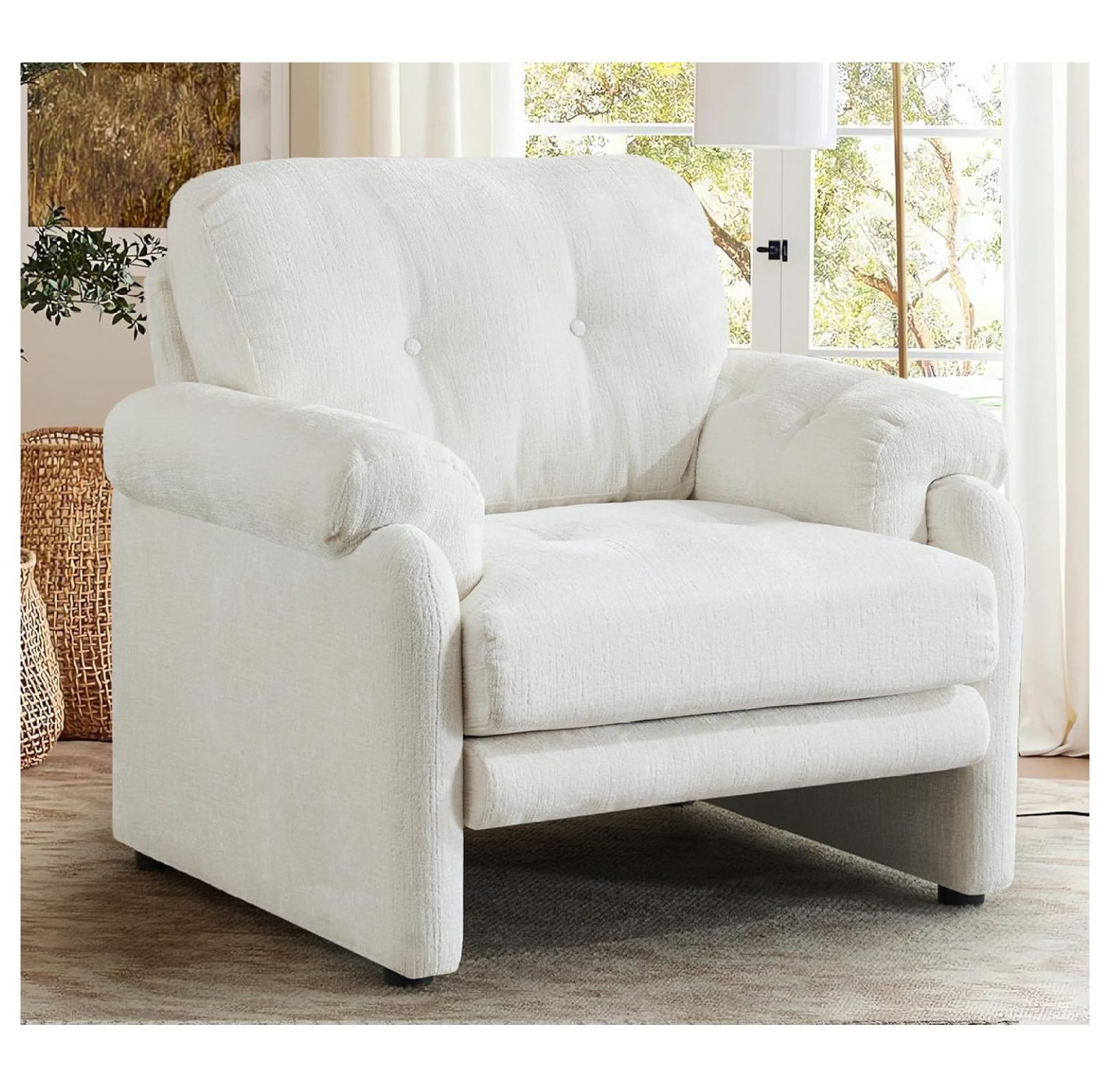 Accent Chairs for Living Room, 38.6" Wide Comfy Reading Chair for ...