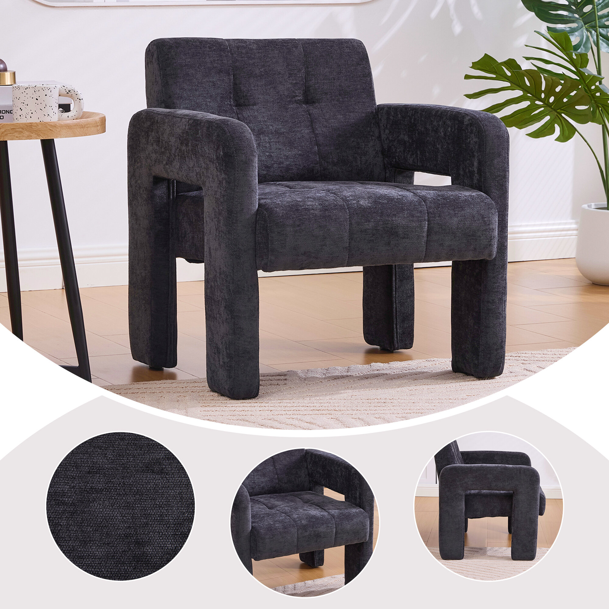 Accent Chairs Modern Minimalist Casual Single Armchair Living Room ...