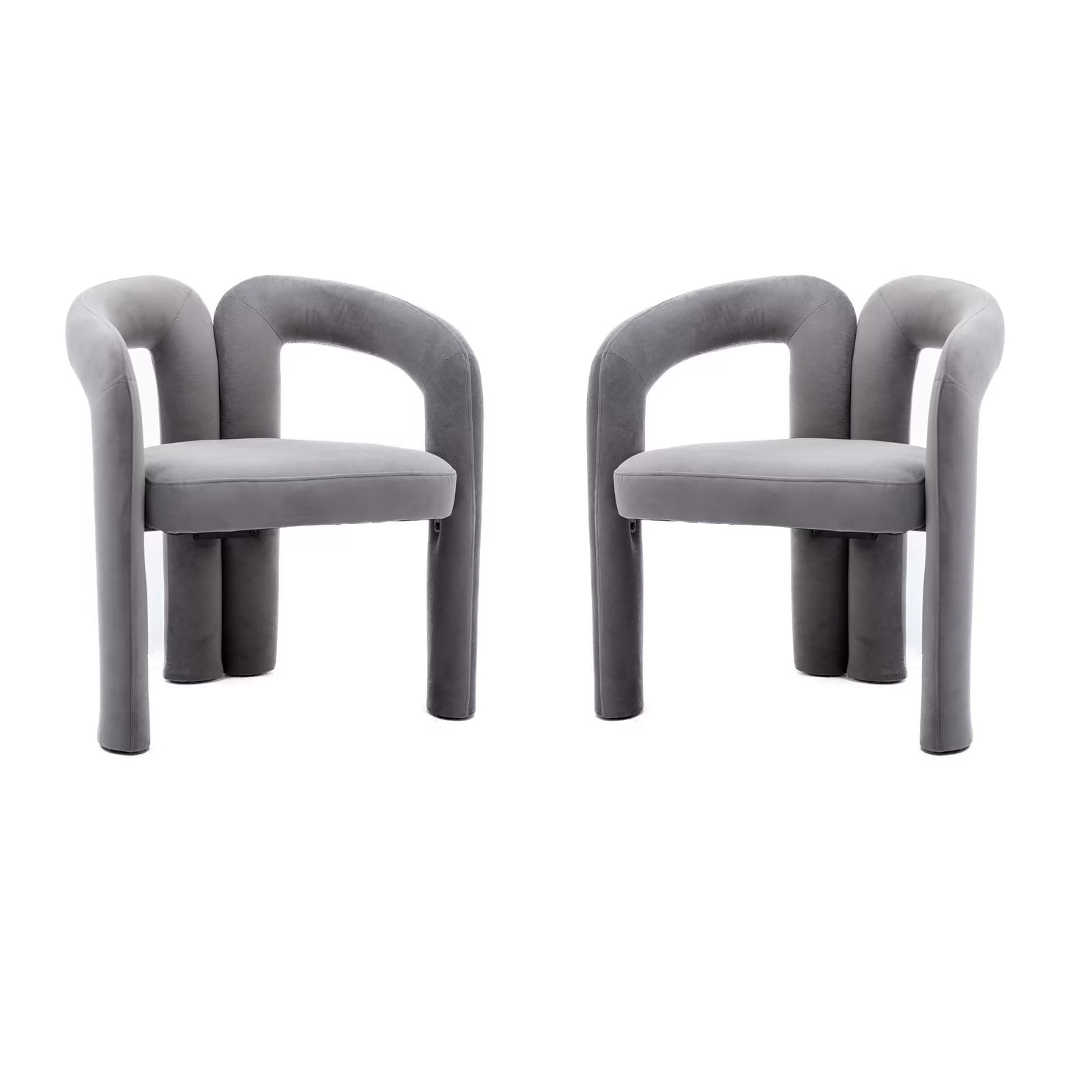 Accent Chairs Set of 2, Modern Velvet Upholstered Armchair with Open ...
