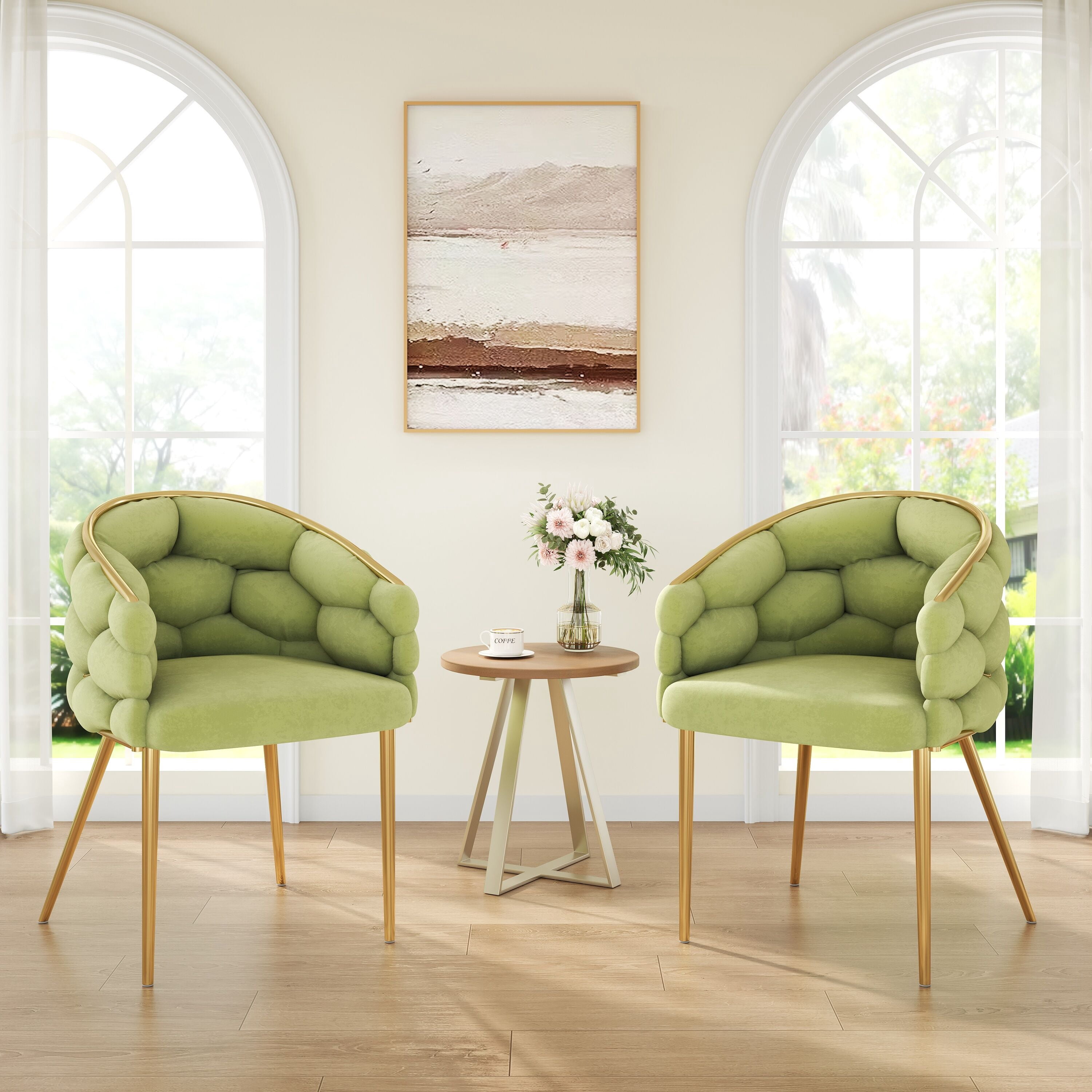 Accent Chairs Set of 2 Luxury Handmade Accent Chair with Gold Legs ...