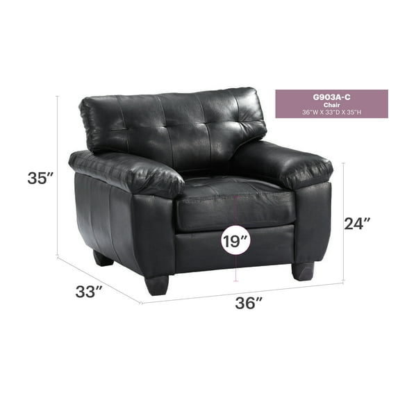 Accent Chairs, Sleek And Comfortable Black Accent Chair, Black Leather ...